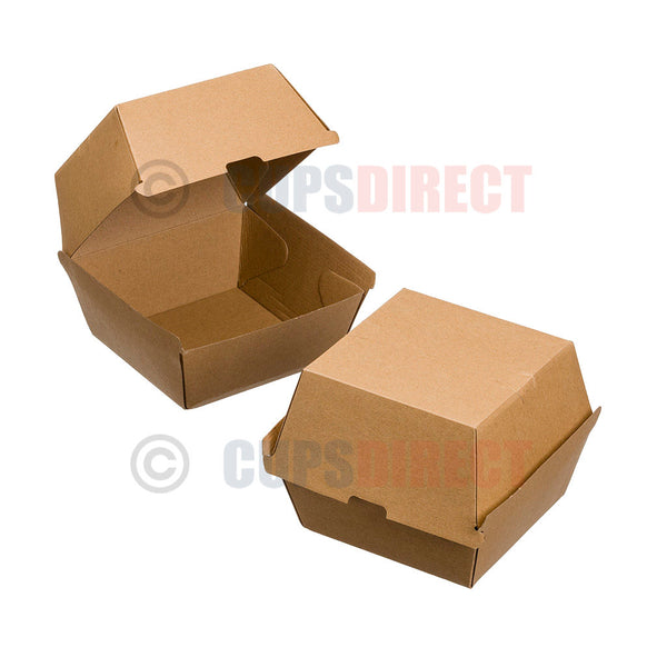 Microflute Sturdy Kraft Food Boxes Gourmet Burgers Snacks And Meals