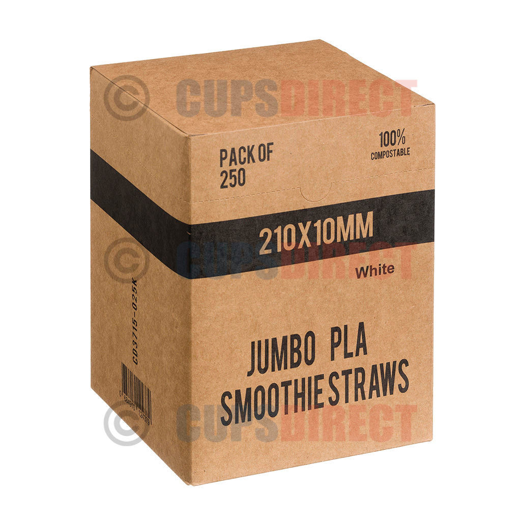 10mm Compostable Straws | PLA Bioplastic Smoothie Straw | CupsDirect