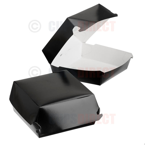 Black Burger Boxes for Catering and Takeaway Food - Compostable ...
