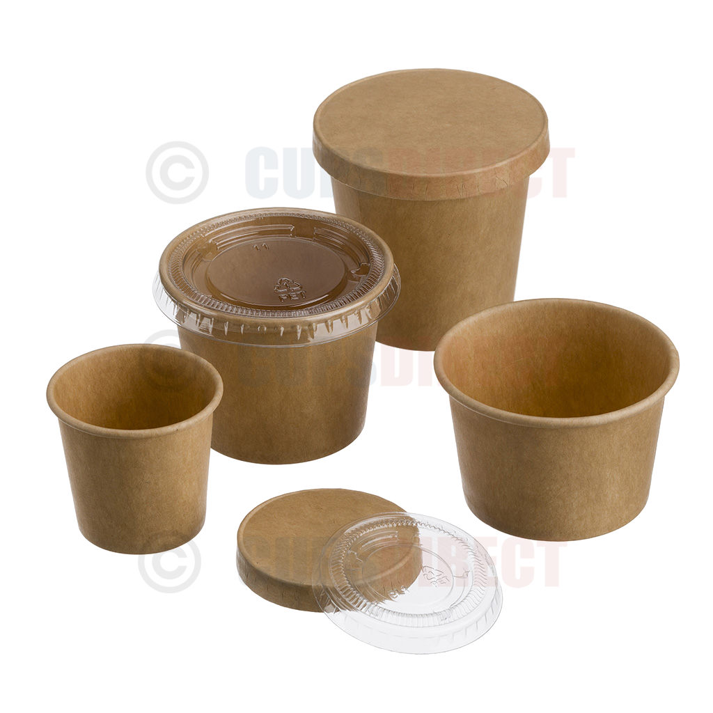 Kraft Paper Portion Pot Range, Sauce Pots - Container 1oz 2oz 4oz ...