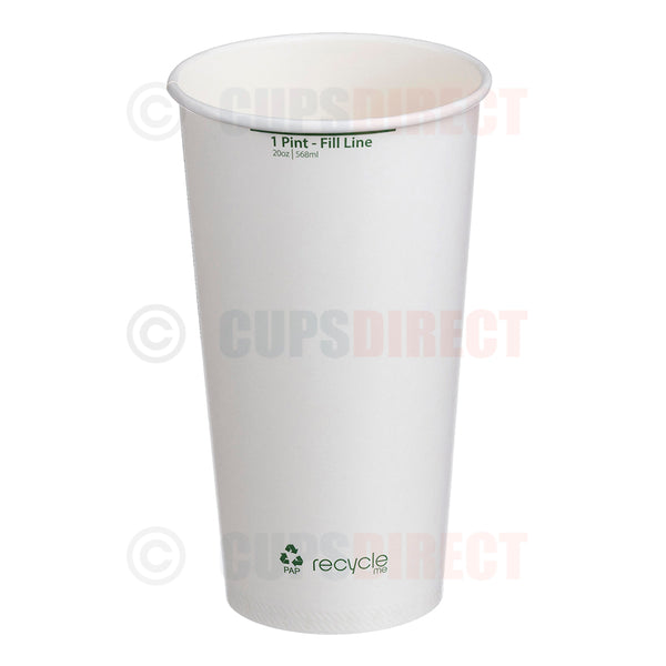 Paper Cold Beverage Cups, Pint + Half, Aqueous Recyclable Compostable ...