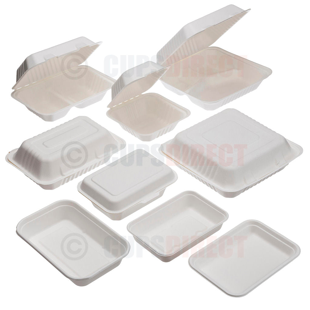 Bagasse Clams - Biodegradable, Sugarcane Burger Box and Food Trays ...