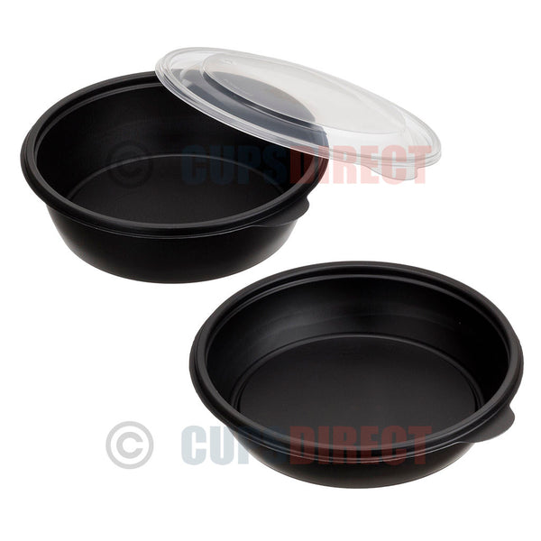 Sabert Fastpac Round PP Bases - Microwaveable Black Food Containers ...
