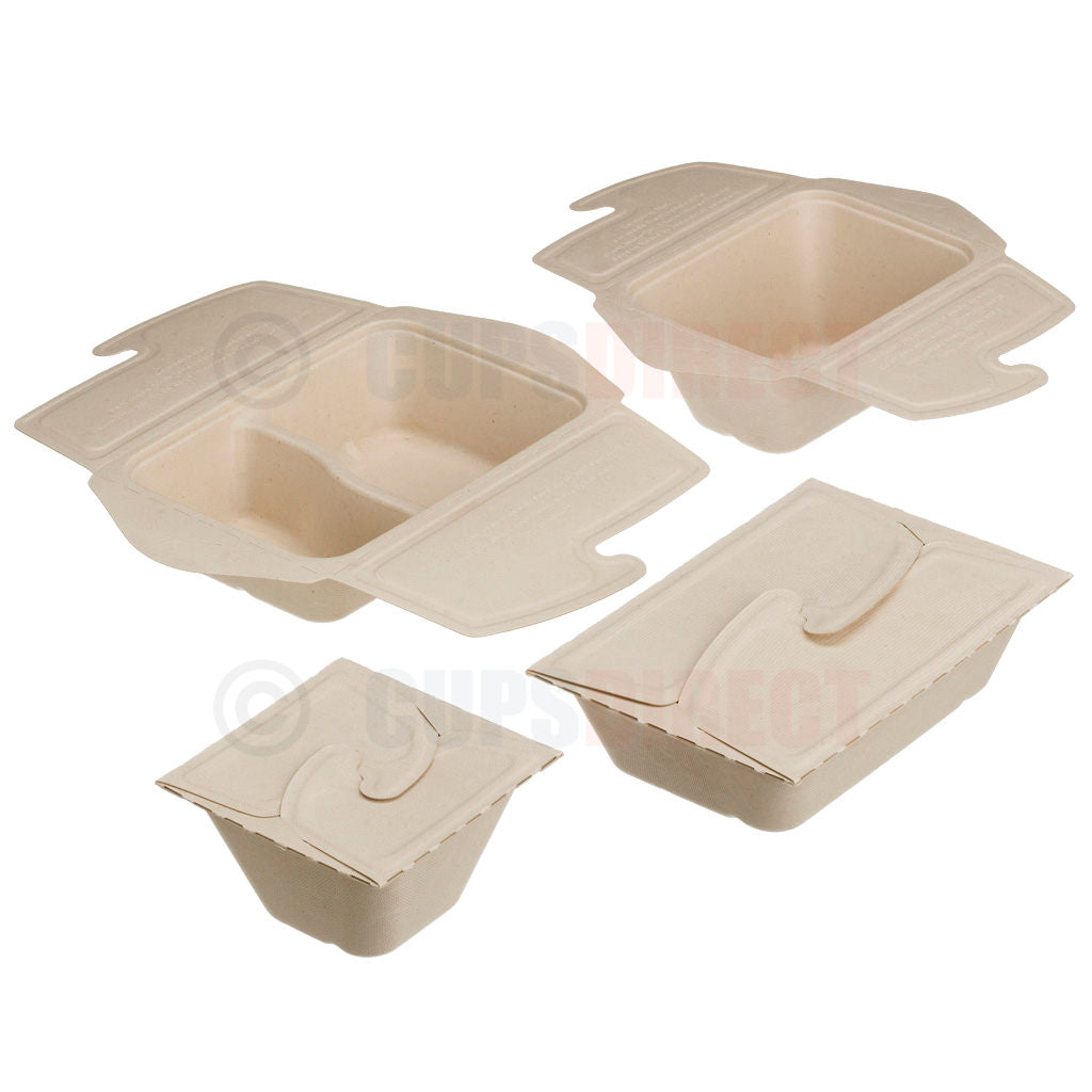 Sabert BePulp - Compostable Meal Box, Deli Food Box 2 Go for Take out ...