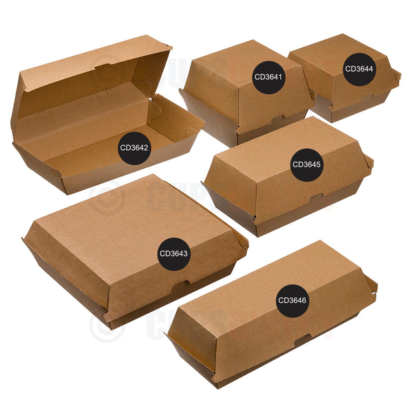 Microflute Sturdy Kraft Food Boxes Gourmet Burgers Snacks And Meals