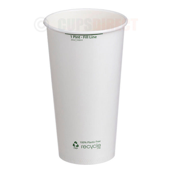 Paper Cold Beverage Cups, Pint + Half, Plastic Free Beer Pint Glasses ...