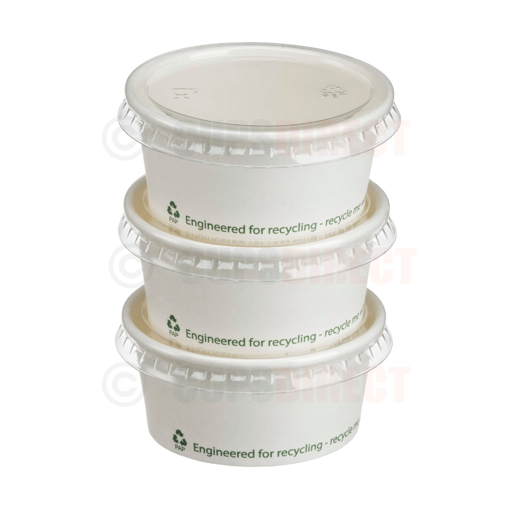 2oz White Paper Portion Pots, Sauce Dipping ♼ Recyclable Food Pot ...