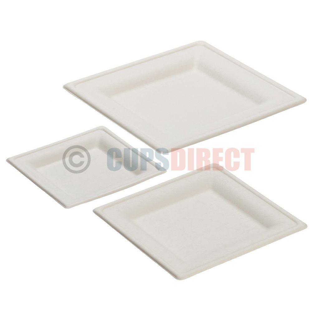Sugarcane Square Plate Range | CupsDirect